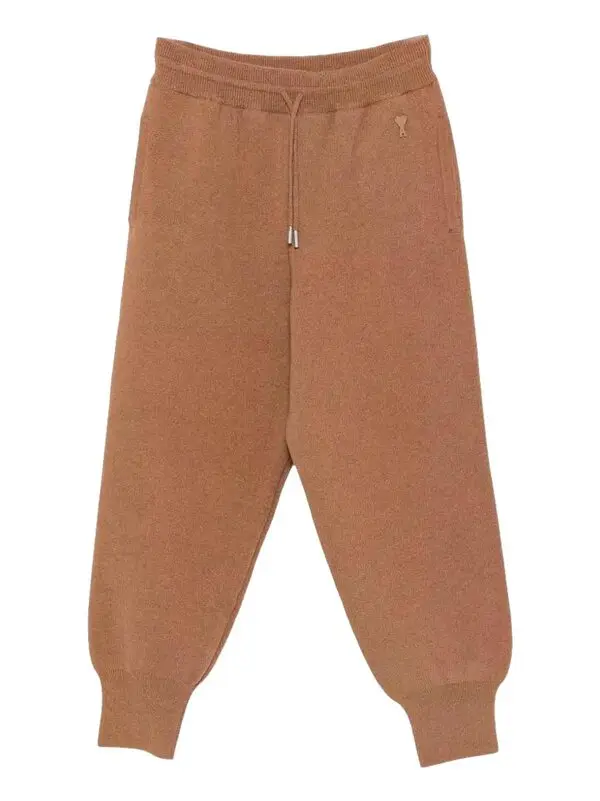 AMI Paris De Coeur Drawstring Trousers - Brown