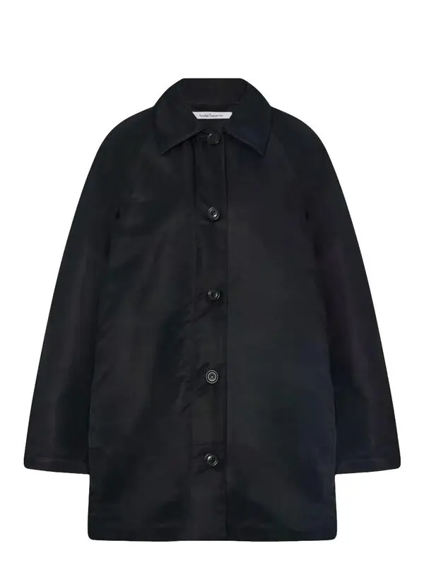 Another Tomorrow Oversized Car Coat - Black