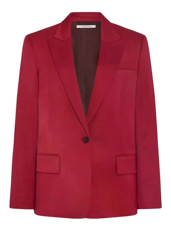 Another Tomorrow Single-button Relaxed Blazer - Red