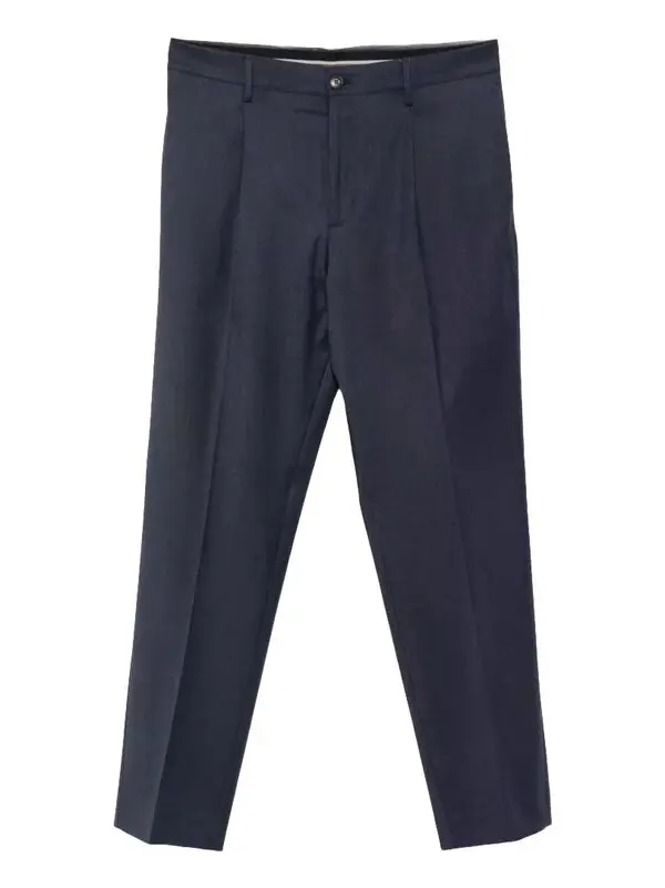Canali Pleated Tailored Trousers - Blue