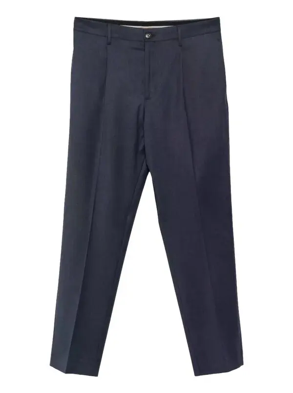 Canali Pleated Tailored Trousers - Blue