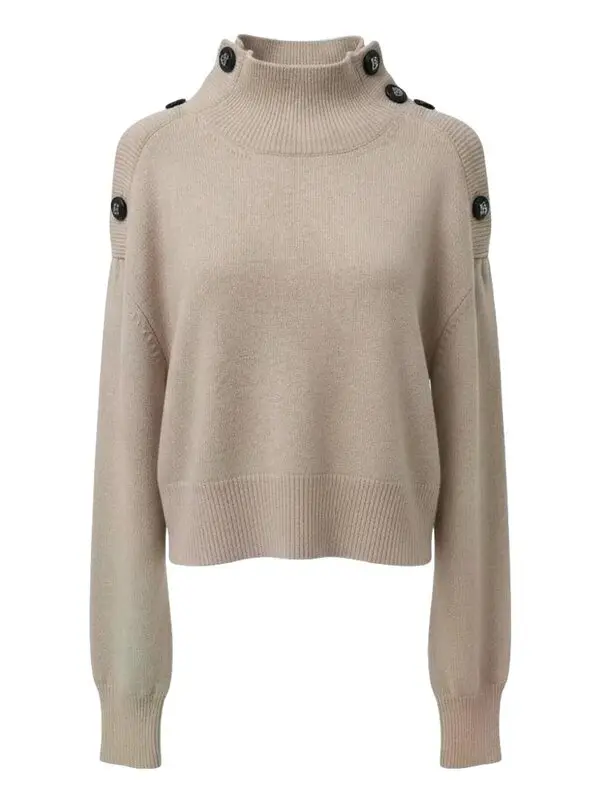 John Richmond Button-embellished High-neck Sweater - Neutrals