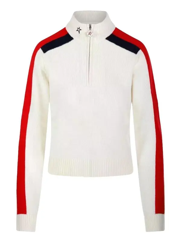 Perfect Moment La Tour Merino Wool 1/4 Zip Sweater - Neutrals