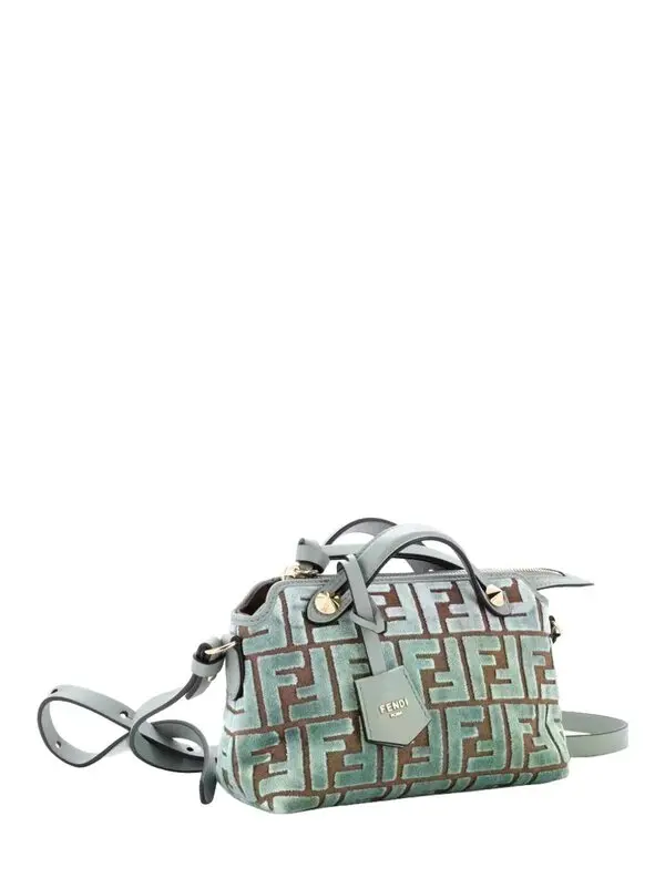 Fendi By The Way Satchel Zucca Velvet Mini Crossbody Bag - Green