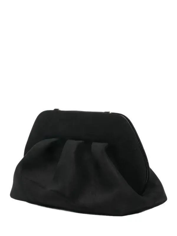 THEMOIRE Medium Bios Ruched Clutch Bag - Black