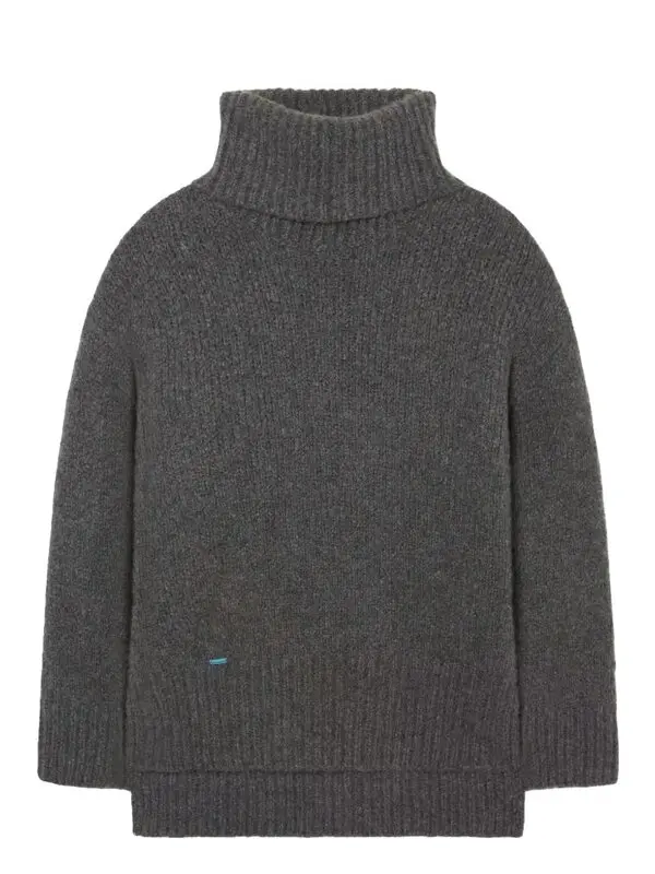 Alanui Ribbed-knit Roll-neck Sweater - Grey