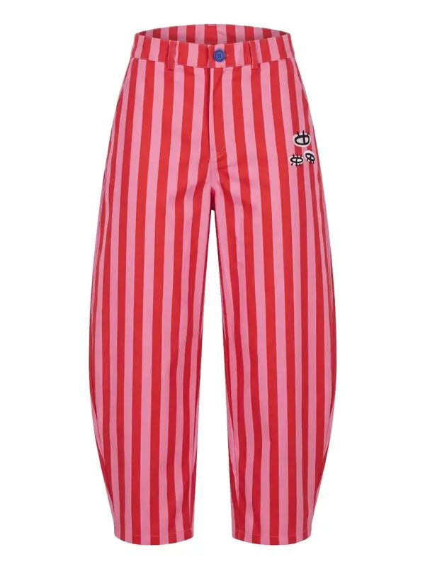 KING NAKED Outscape Balloon Trousers Pink & Red Stripe - Pink/red
