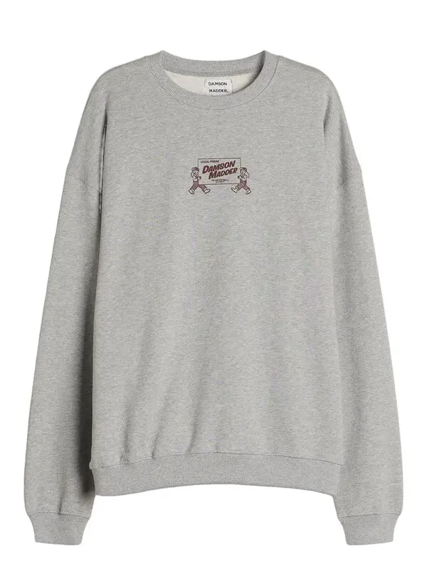 DAMSON MADDER Local Fixers Graphic Sweater - Grey