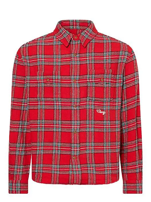 CHERRY LOS ANGELES Plaid-pattern Relaxed-fit Cotton Shirt - Red