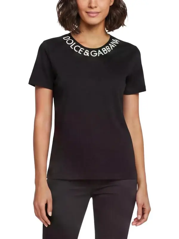 Dolce & Gabbana Logo-embroided T-shirt - Black