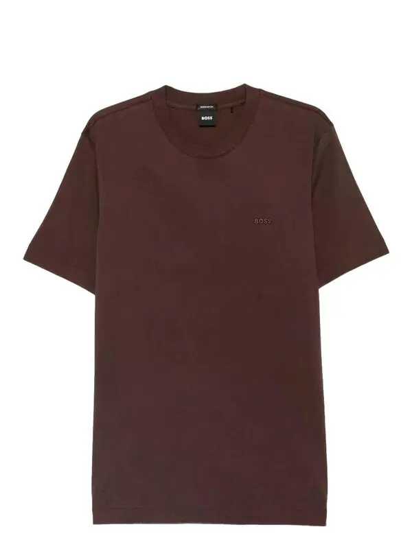 BOSS Logo-embroidered T-shirt - Brown