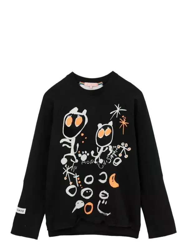 Tsumori Chisato Graphic-print Raglan-sleeve Sweater - Black