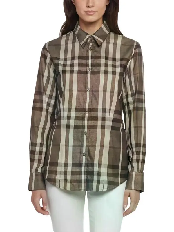 Burberry Metallic Checked Shirt - Brown