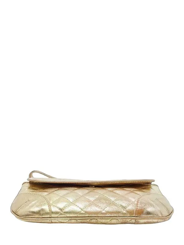 Burberry Quilted Wristlet Clutch Bag - Gold