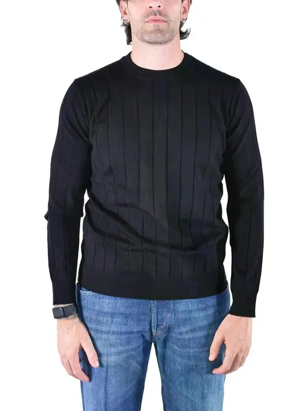 KANGRA Crew-neck Ribbed-knit Wool Sweater - Black