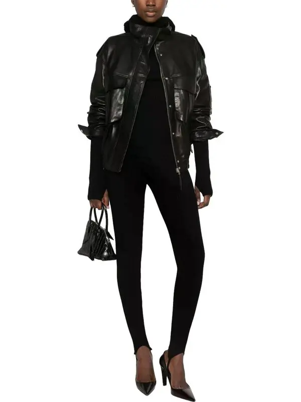 THE FRANKIE SHOP Napa Multi-pocket Leather Jacket - Black