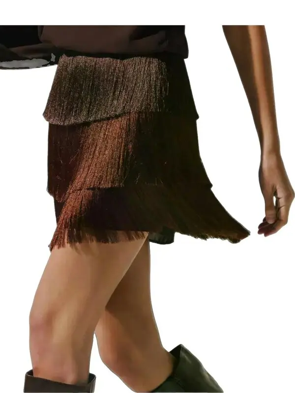 BAOBAB Olas Fringe-detail Mini Skirt - Brown