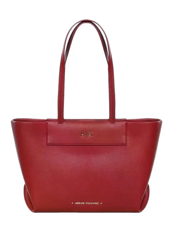 Armani Exchange Logo-embossed Grained-effect Tote Bag - Red