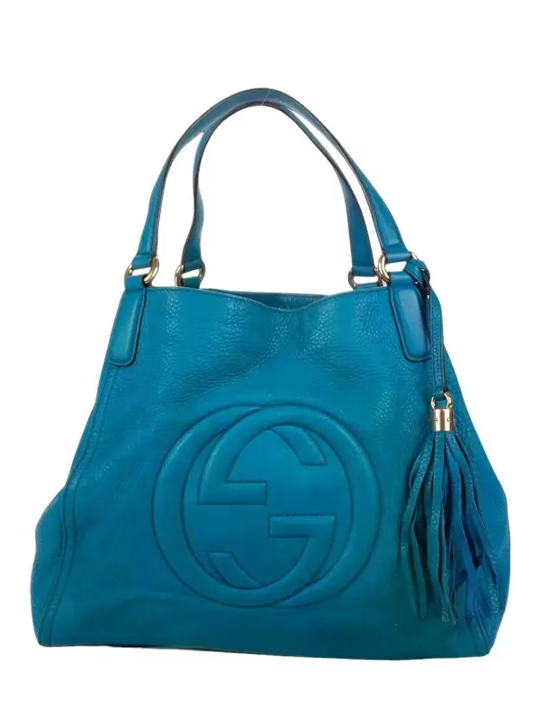 Gucci Small Soho Tassel Tote Bag - Blue