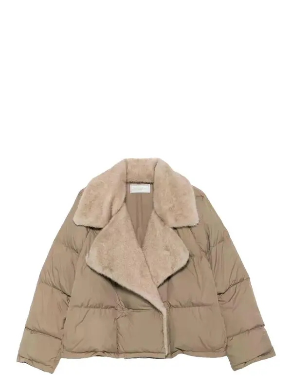 Antonelli Firenze Faux-fur Collar Quilted Jacket - Neutrals