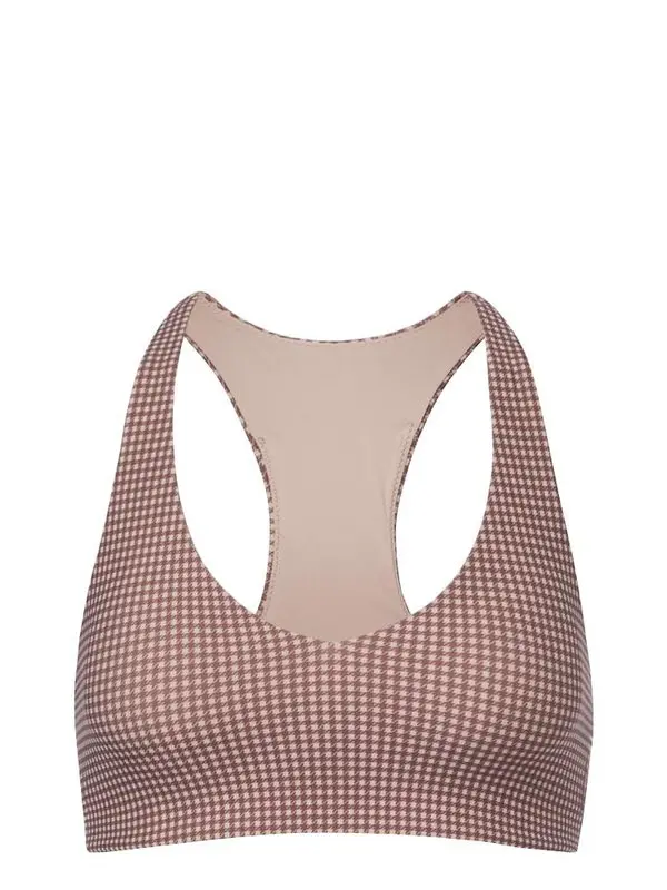 The Upside Palacio Getta Houndstooth Sports Bra - Brown