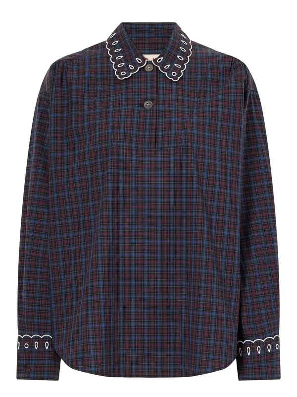 Marni Checked Broderie-anglaise Cotton-poplin Shirt - Multi