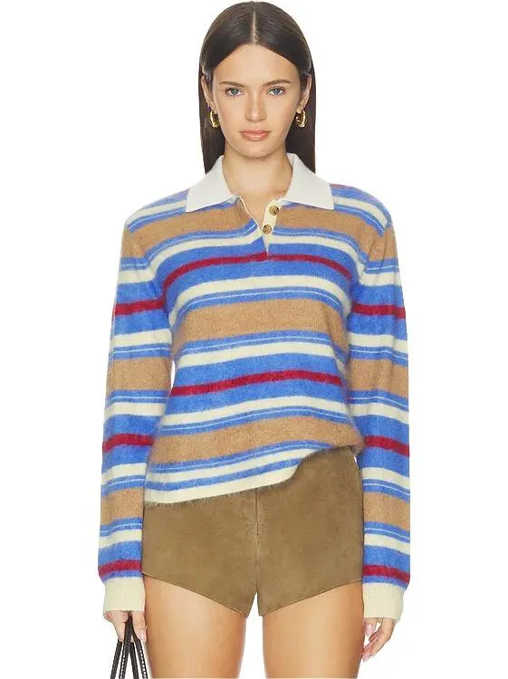 Guest In Residence Grizzly Cropped Rugby Sweater - Multi