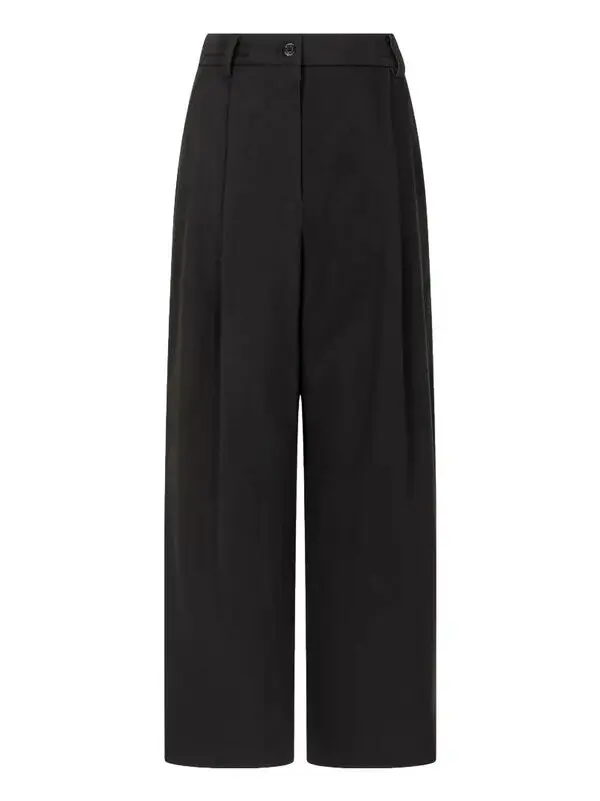 STUDIO TOMBOY Pleated Wide-leg Trousers - Black