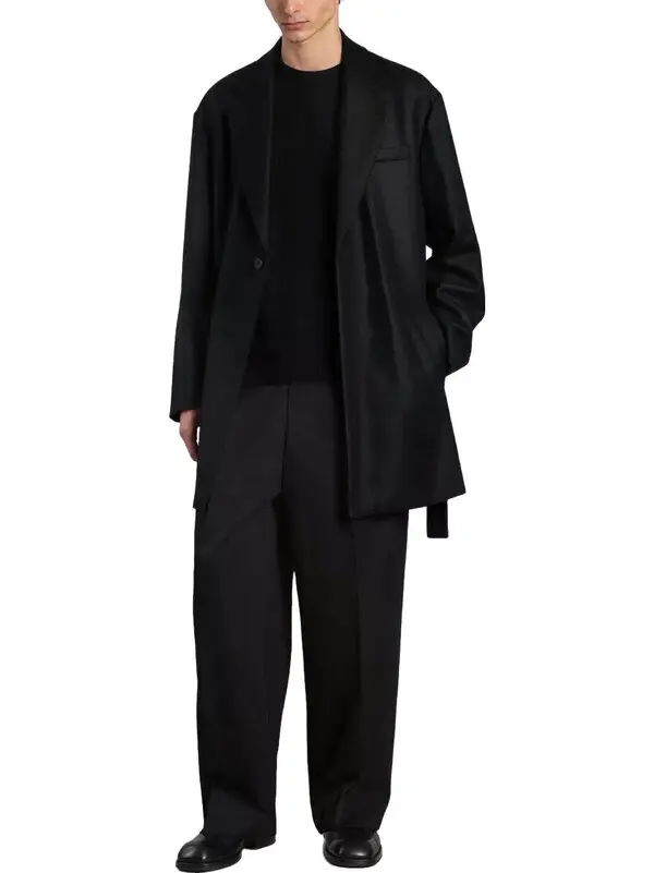 SSSTEIN Belted Notch-lapels Blazer - Black