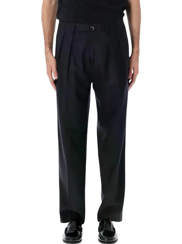NINE:INTHE:MORNING Kai Pleated Straight-leg Trousers - Blue