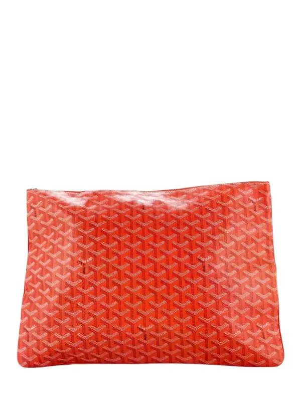 Goyard Senat Zip Coated Canvas Gm Pouch - Orange
