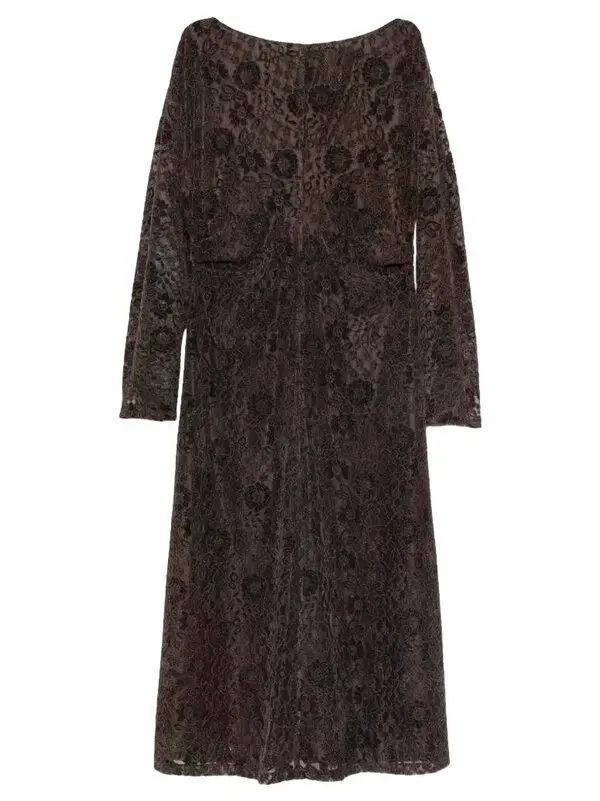 NINA 14.7 Floral-lace Midi Dress - Brown