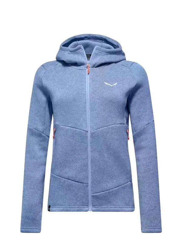 SALEWA Logo-embroidered Zip-up Hoodie - Blue