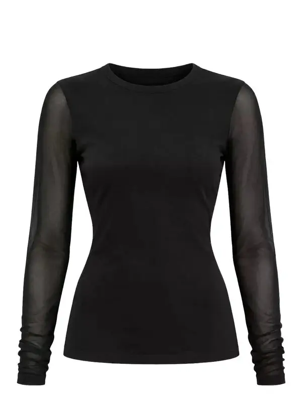 MEIMEIJ Sheer-panel Long-sleeve Blouse - Black