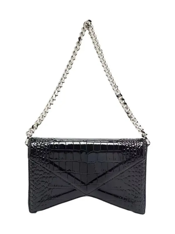 Michael Kors Manhattan Croc-embossed Shoulder Bag - Black