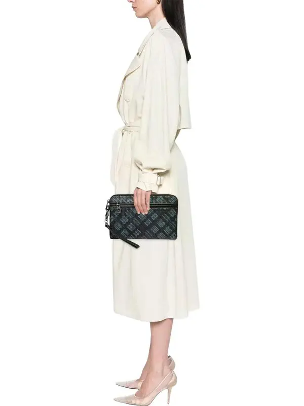 Bottega Veneta 2012-2026 Nappa Intrecciato Polka Dot Document Wristlet Clutch Bag - Blue