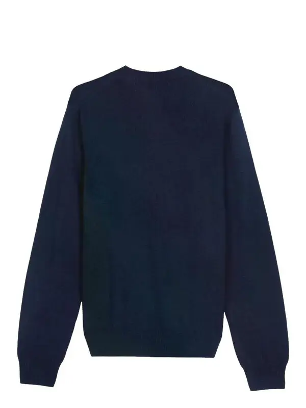 Comme Des Garçons Ribbed-trim Crew-neck Sweater - Blue