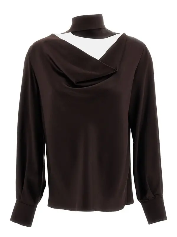 Max Mara Silk Satin Blouse - Brown
