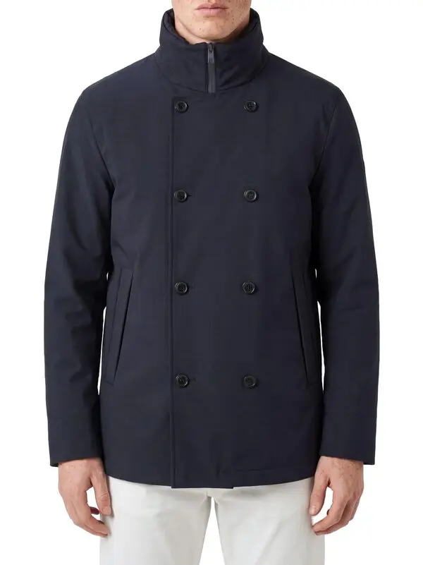 DUNO Double-breasted Short Parka In Polyamide With A High Neck - Midnight