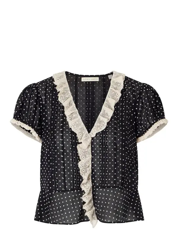 DÔEN Orella Lace-trimmed Organic Cotton-voile Blouse - Multi