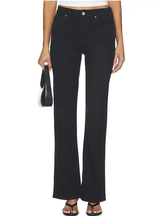 Paige High Rise Laurel Canyon With Twisted Seam Bootcut Jeans - Black