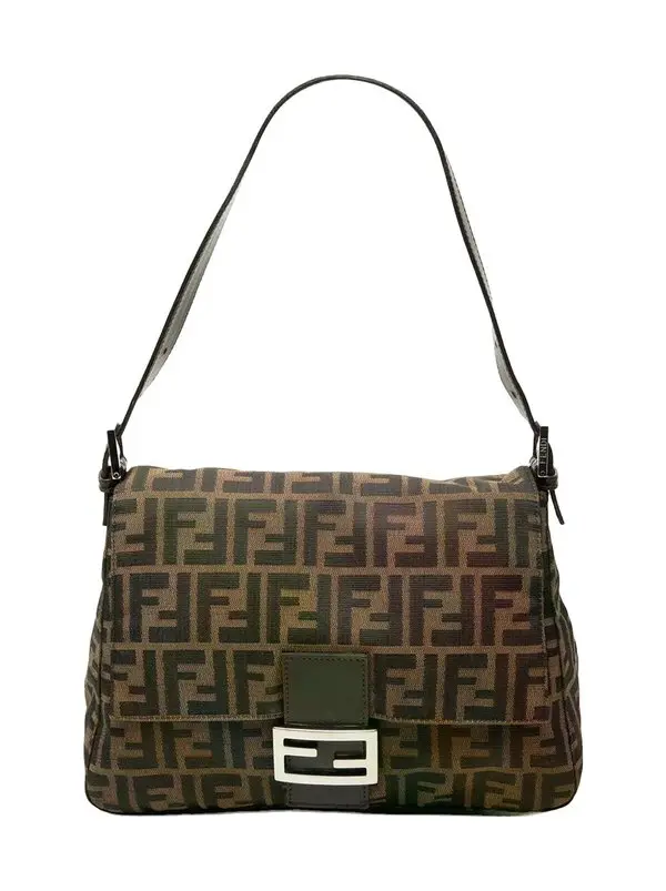 Fendi 2010-2026 Zucca Canvas Mamma Forever Shoulder Bag - Brown