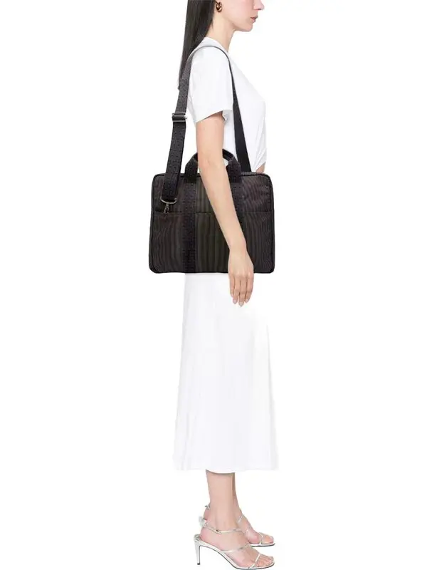 Hermès 1990-2010 Canvas Herline Porte Documents Business Bag - Brown
