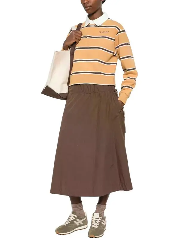 Sporty & Rich Striped-patterm Polo Top - Neutrals