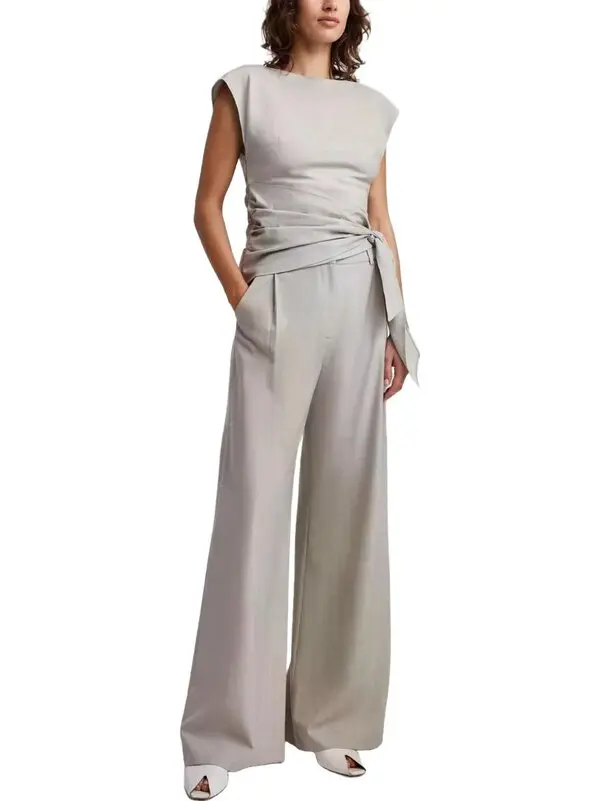 Anna Quan Ellis Knotted-waist Blouse - Grey
