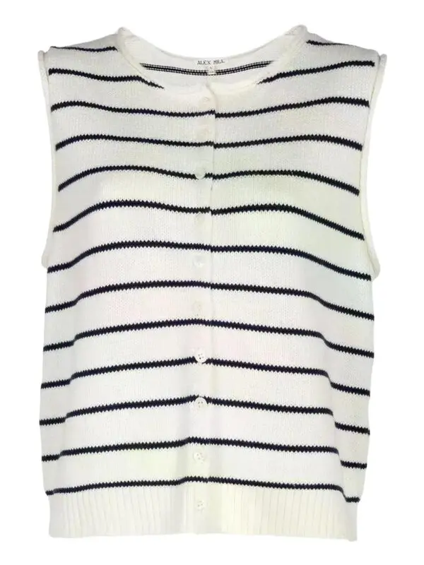 ALEX MILL Striped Button-up Vest - Neutrals