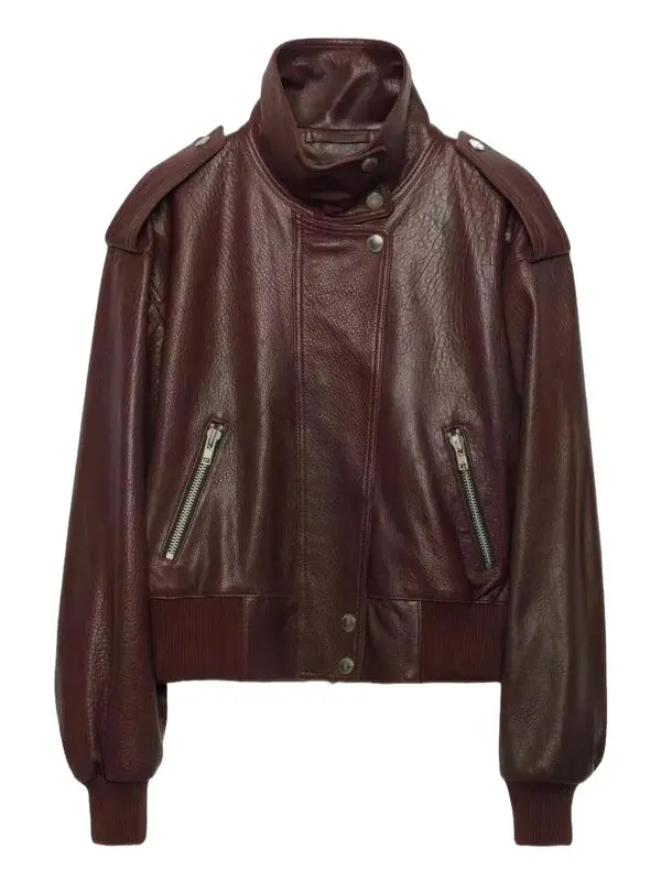 STAND STUDIO Ciara Leather Jacket - Red
