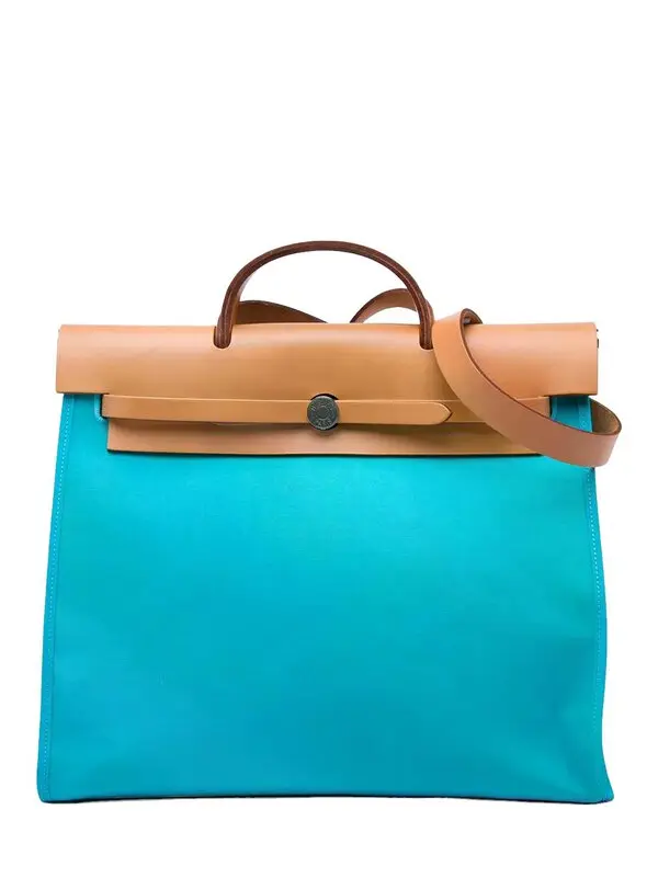 Hermès 2012 Toile Verso Herbag Zip 39 Satchel - Blue