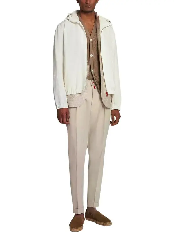 Kiton Cotton Tapered Trousers - Neutrals