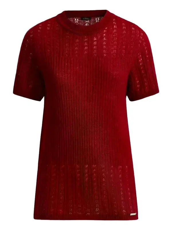 Kiton Openwork Ribbed-knit Top - Red